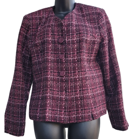 Michele | Jackets & Coats | Michele Tweed Jacket Blazer Size 4 Women ...